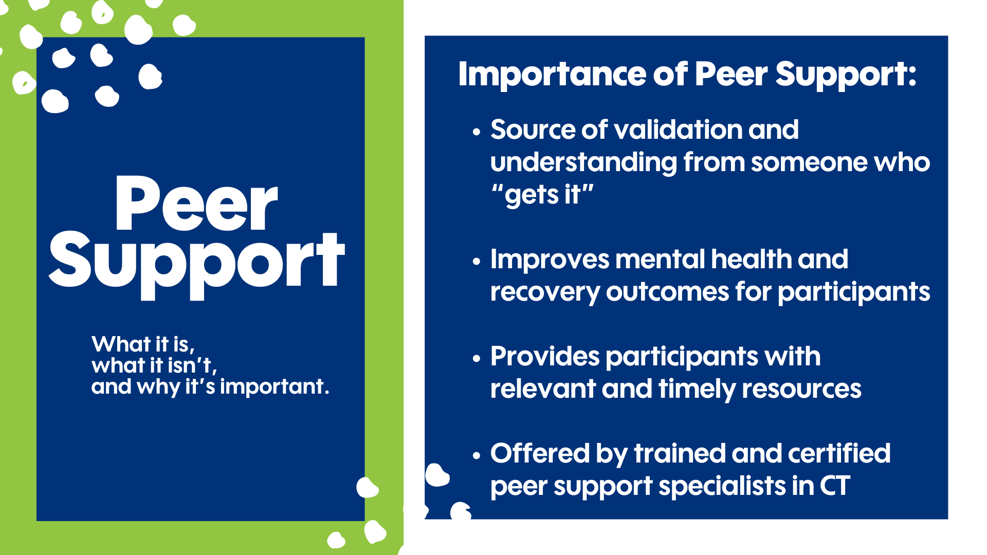 Peer Support: What it is, What it isn't, and Why it's Important - CT ...